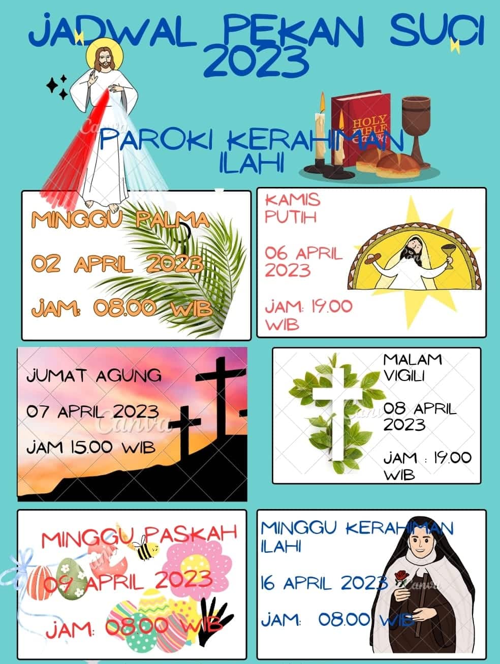 Jadwal Misa Pekan Suci 2023 – Gereja Katolik Paroki Kerahiman Ilahi Tiban Batam